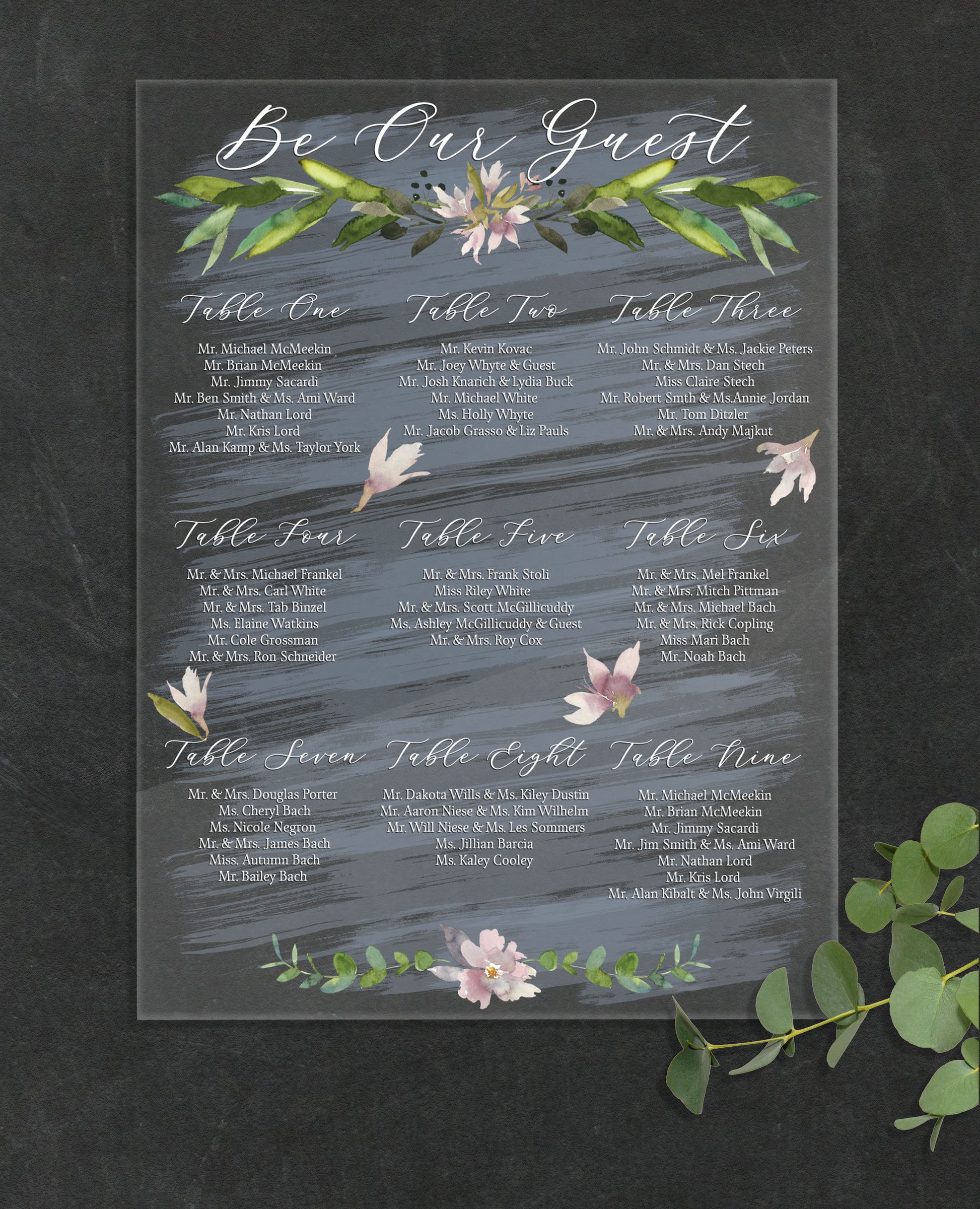 Chalkboard Seating Chart